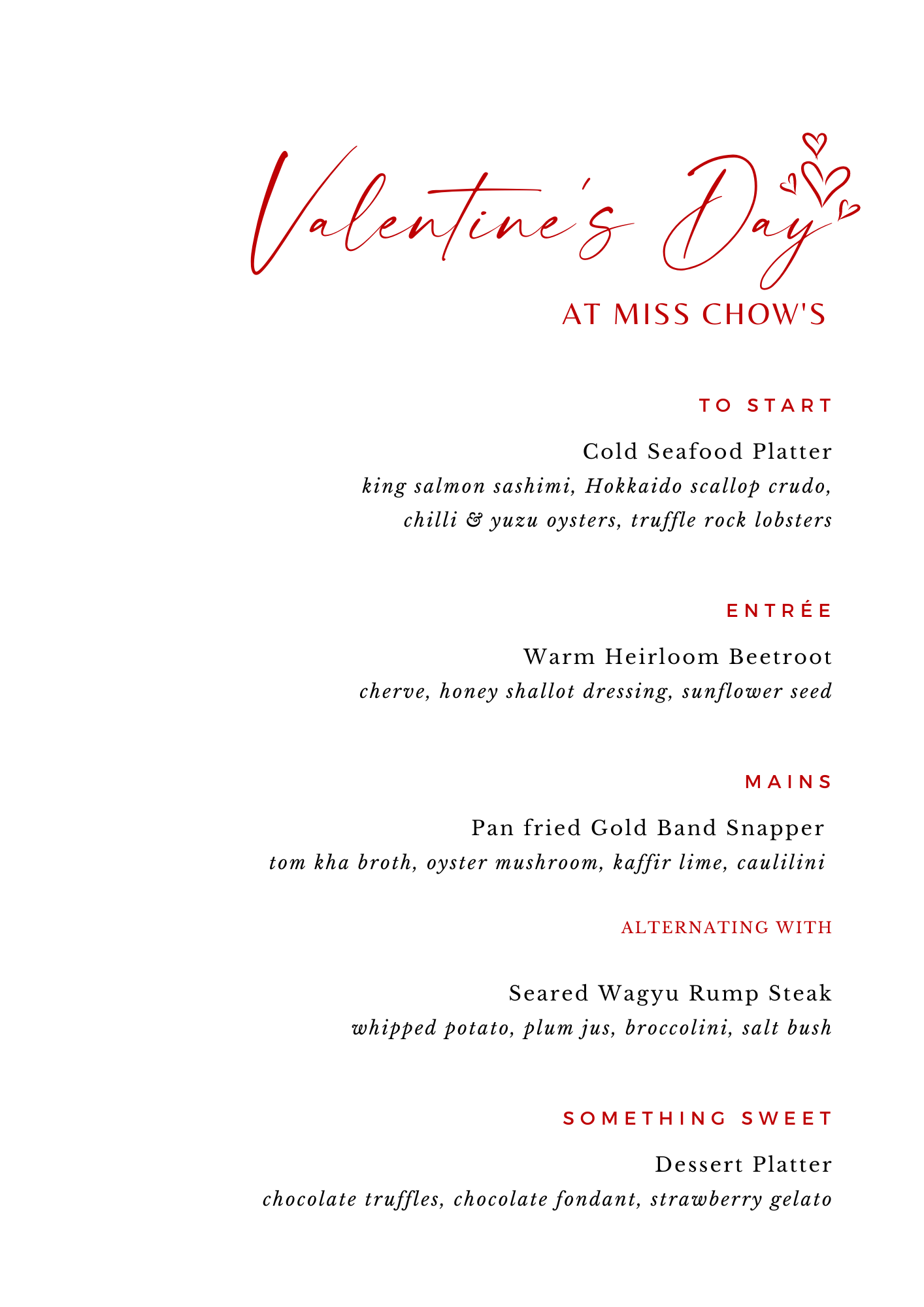 What’s On - Miss Chow's